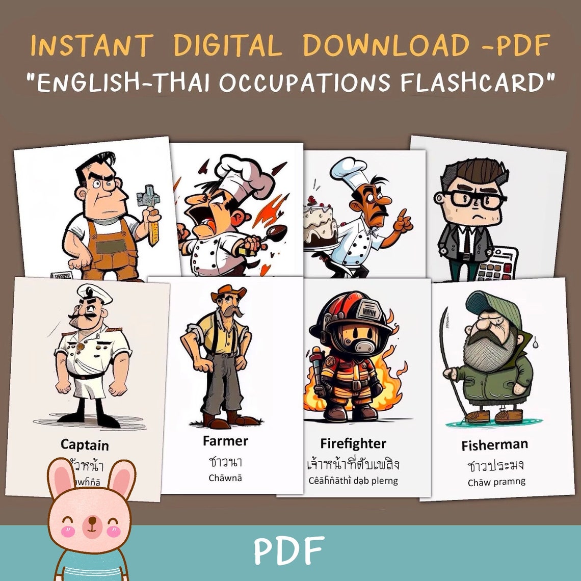 40 Occupations Flashcards, Professions Printable Flash Cards ...