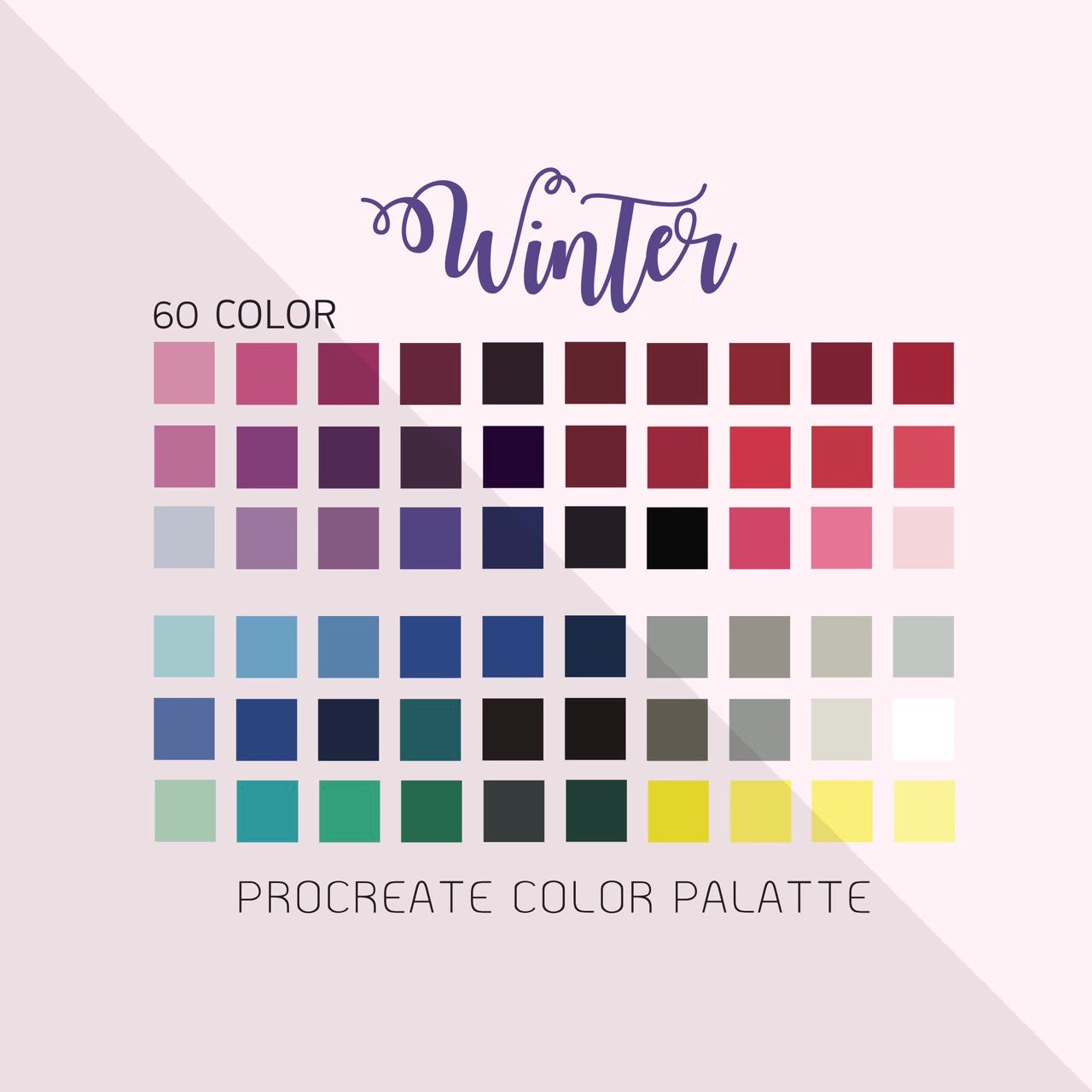 Invierno / Procrear 60 Paleta de colores / Muestras de color / | Etsy