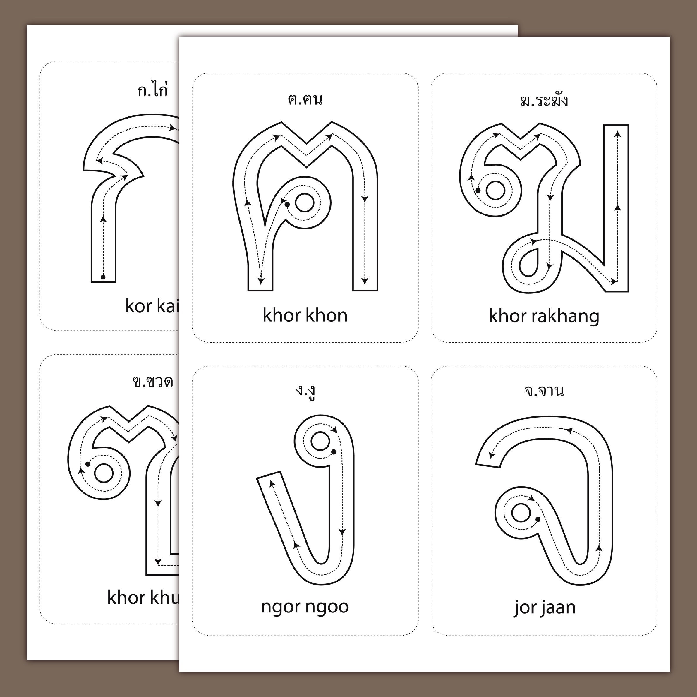 Thai Alphabet Flash Cards: Kor-kai Learning (PDF Download) - Etsy