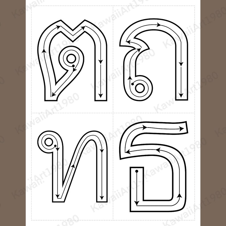 Thai Alphabet Flash Cards: How to Write Letters (PDF Download) - Etsy
