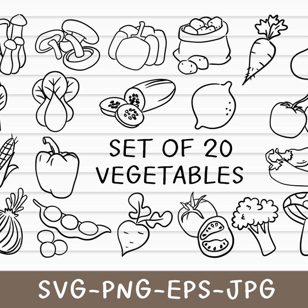 Vegetables Outline Svg - Etsy