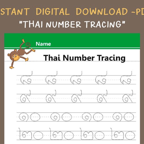 Thai Alphabets Letters Tracing Worksheet Printable PDF - Etsy