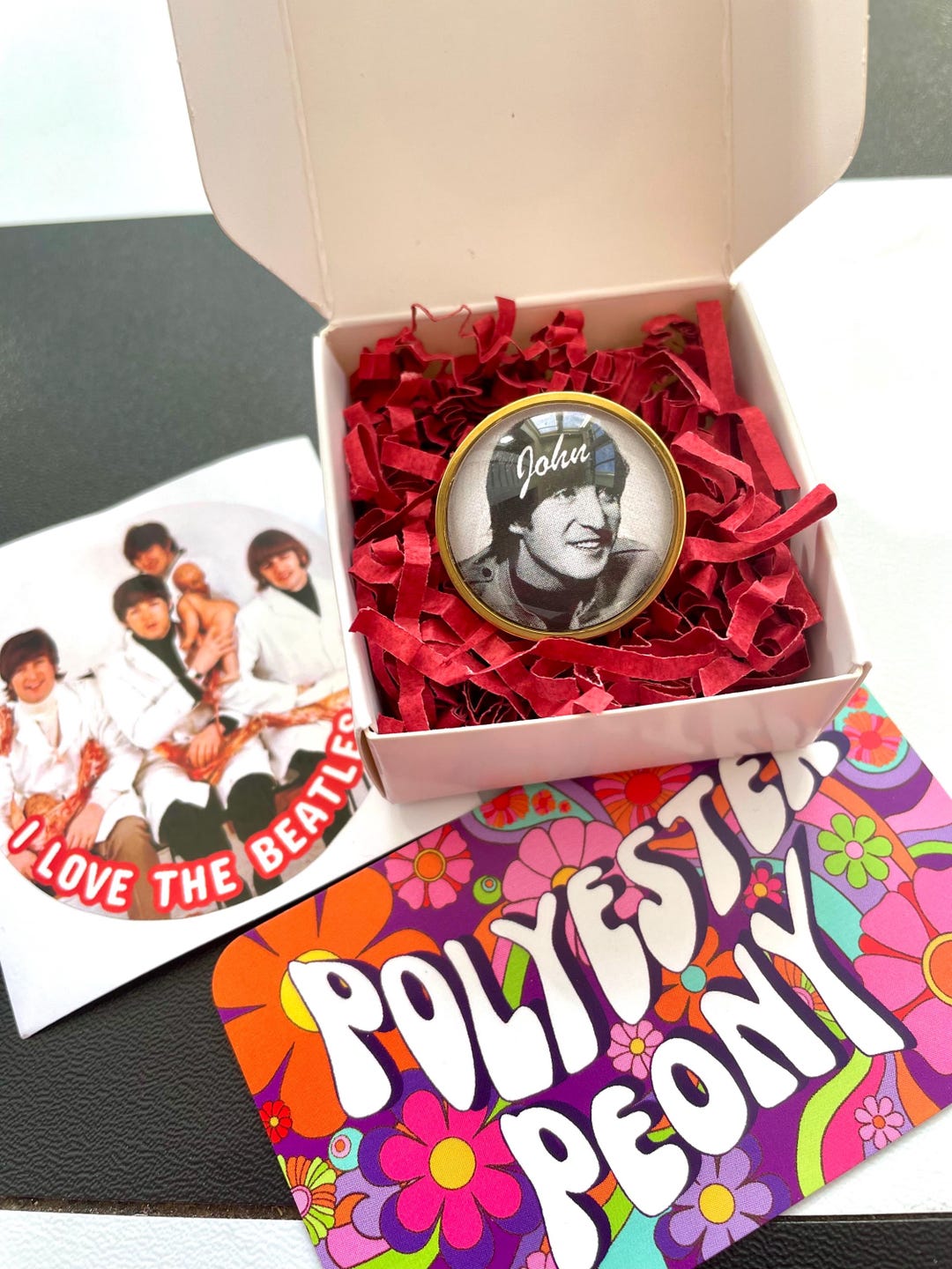 BEATLES RING John Lennon gold - Etsy