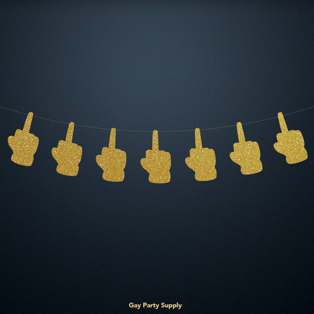 Middle Finger Glitter Banner, Divorce Breakup Fuck You Banner, Fuck off ...