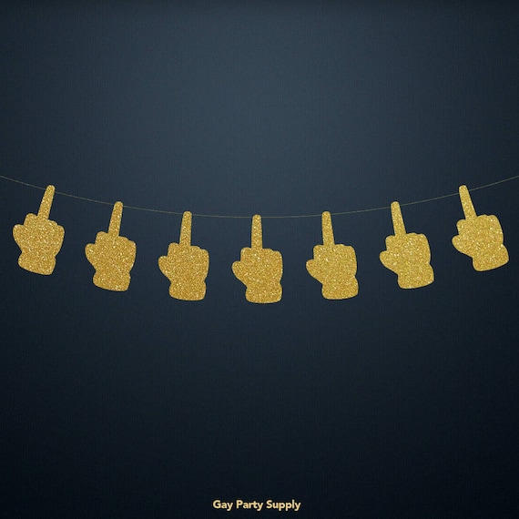 Middle Finger Glitter Banner Divorce Breakup Fuck You Banner | Etsy