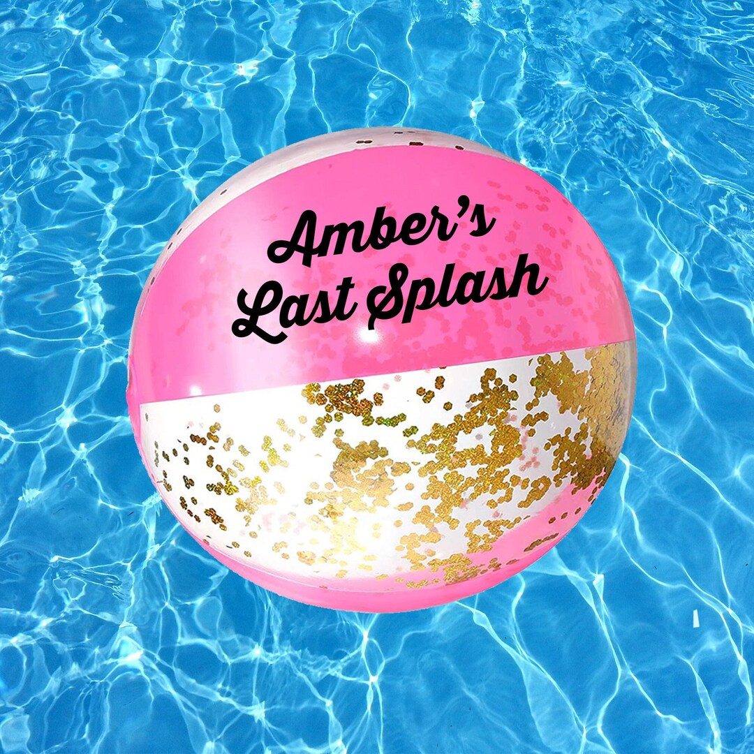 Last Splash Bachelorette Party Personalized Beach Balls in Pink and ...