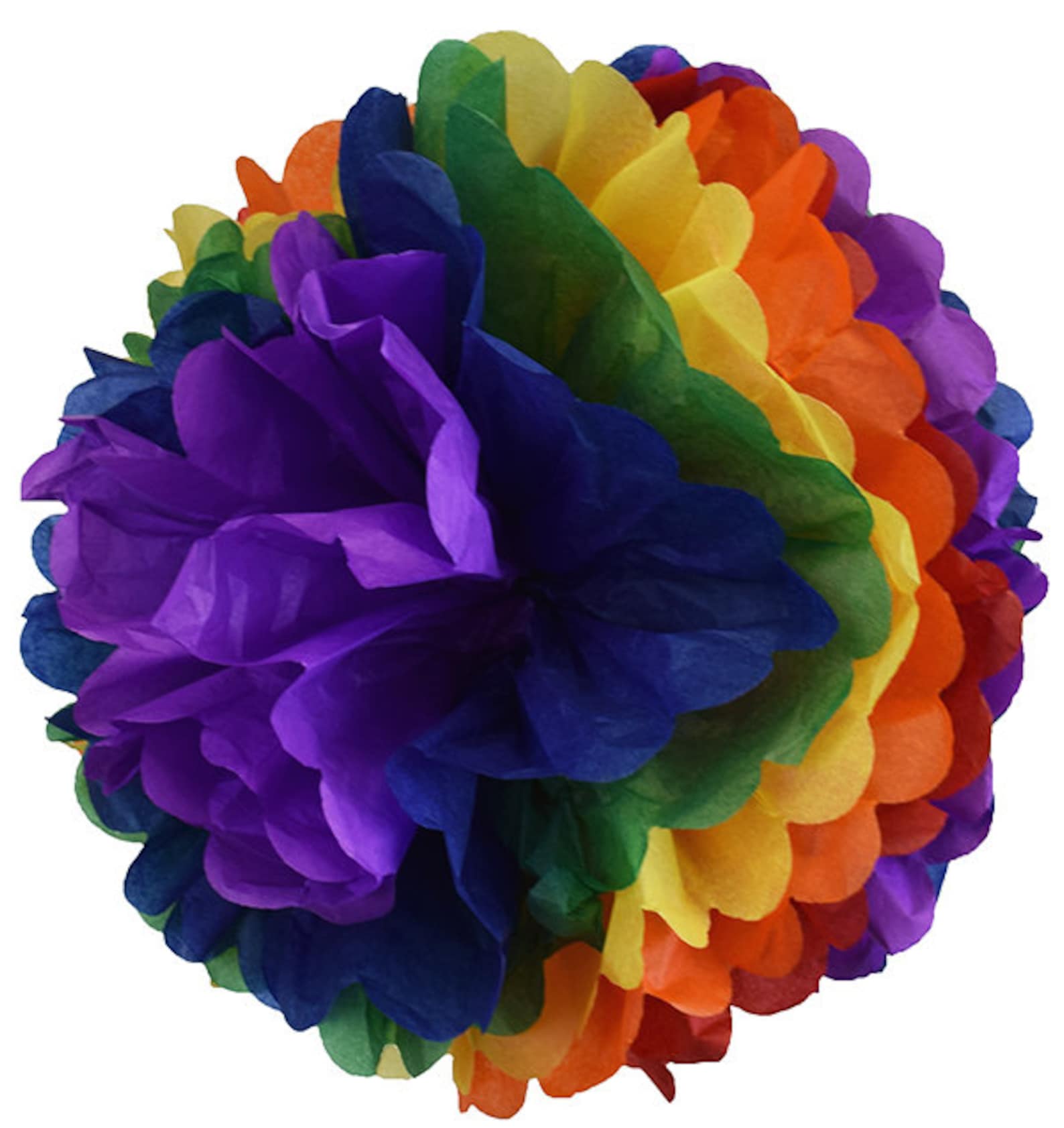 Rainbow Poms Rainbow Party Decorations Rainbow Tissue Poms - Etsy