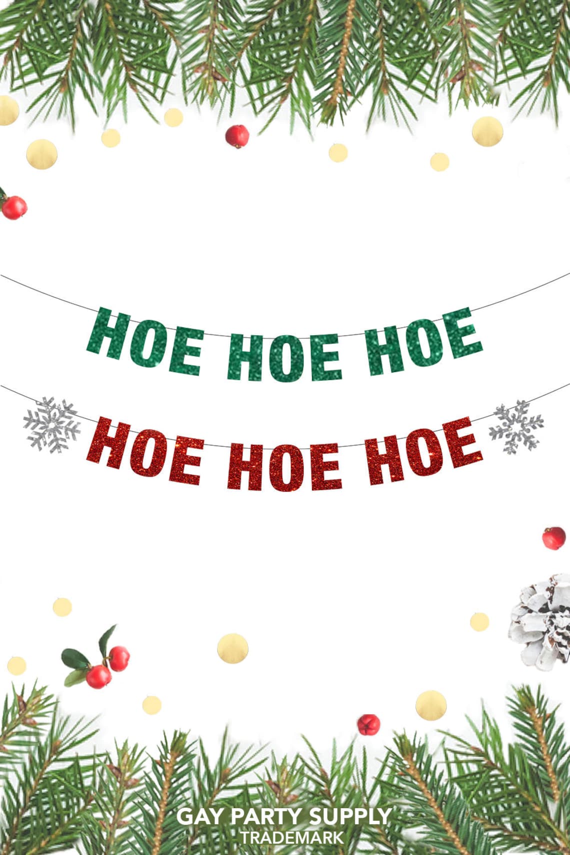 Hoe Hoe Hoe Banner Christmas Banner Ho Ho Ho Hoe Hoe Hoe | Etsy