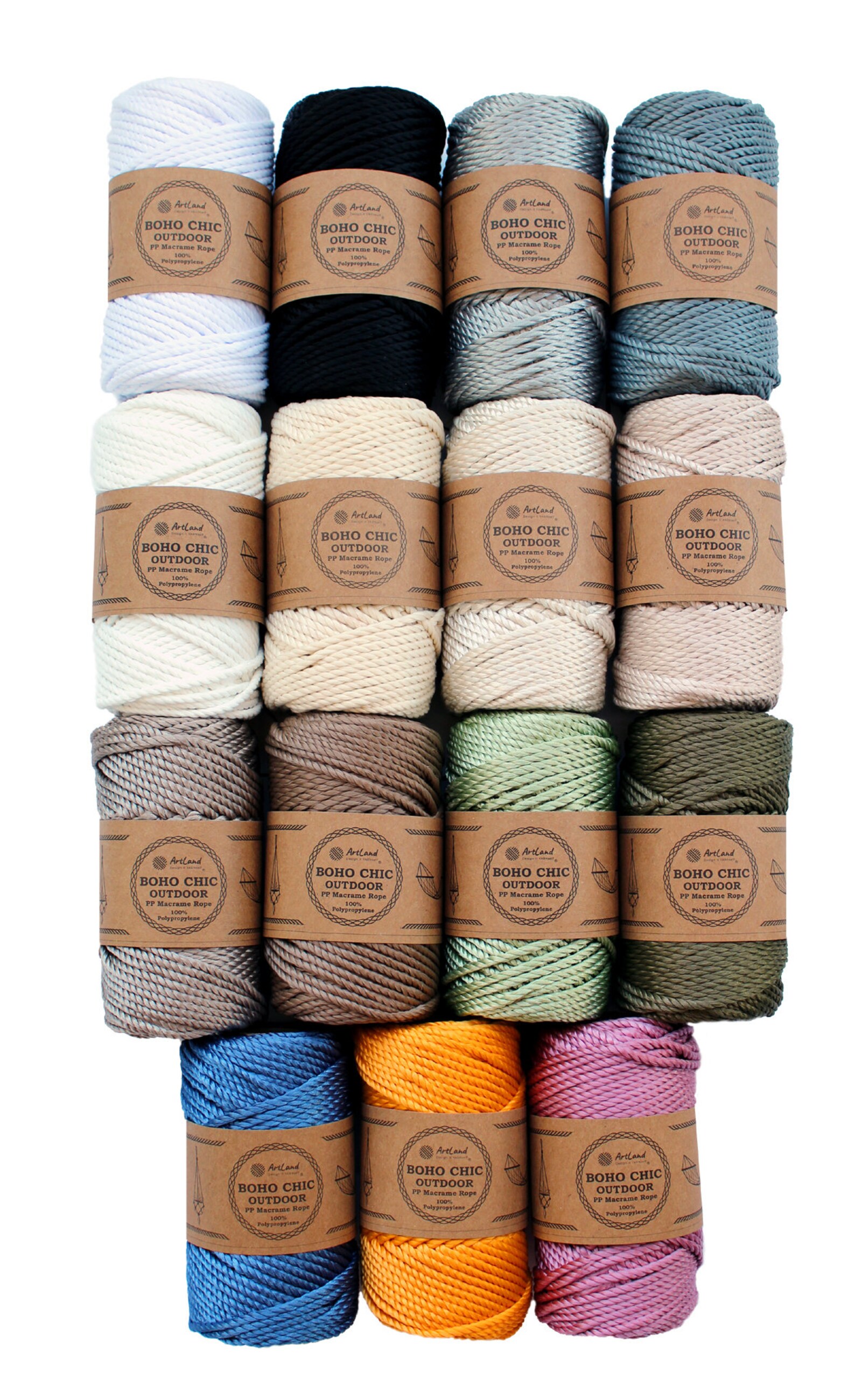 Macrame Polypropylene Boho Chic OUTDOOR 4 Mm PP 3 Ply Twisted Macrame ...