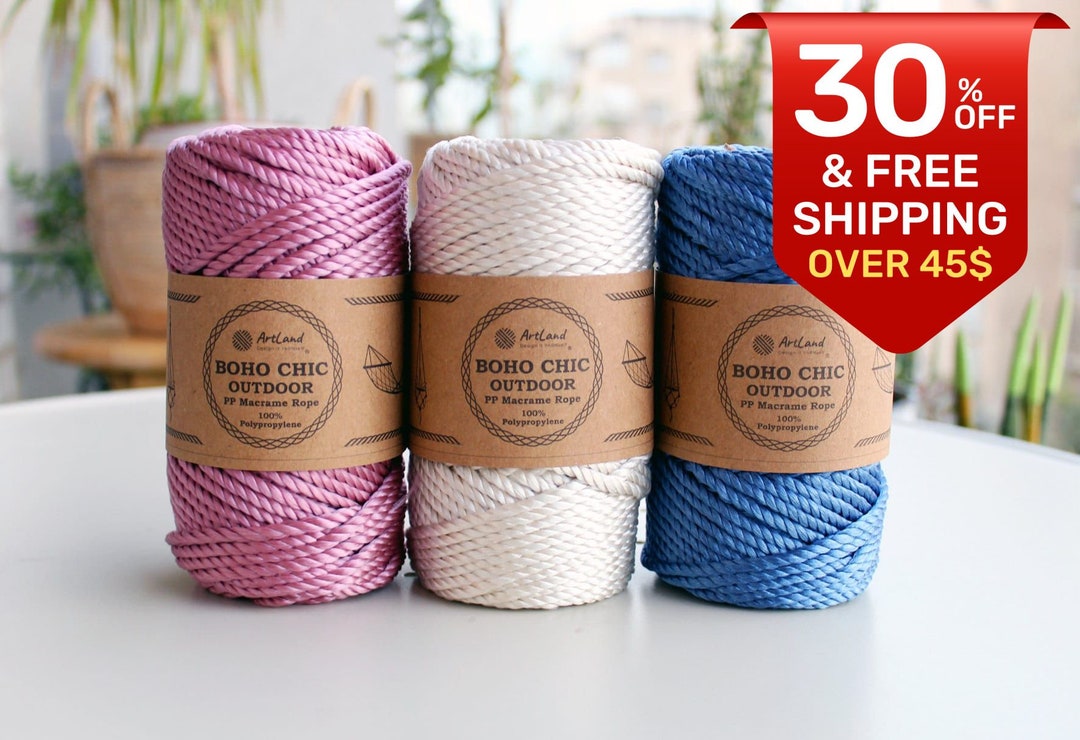 Macrame Polypropylene Boho Chic OUTDOOR 4 Mm PP 3 Ply - Etsy
