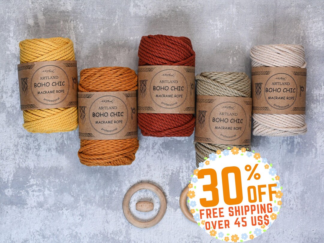 Premium 4mm Macrame Cotton Rope for Boho Chic Creations - 250g - 45m - Etsy