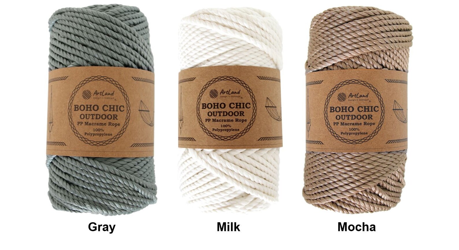 Macrame Polypropylene Boho Chic OUTDOOR 4 Mm PP 3 Ply Twisted Macrame ...