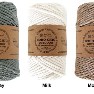 Macrame Polypropylene Boho Chic OUTDOOR - 4 Mm PP 3 Ply Twisted Macrame ...
