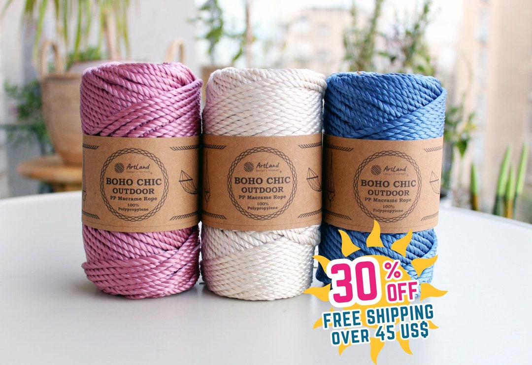 Macrame Polypropylene Boho Chic OUTDOOR 4 Mm PP 3 Ply Twisted Macrame ...