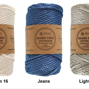 Macrame Polypropylene Boho Chic OUTDOOR - 4 Mm PP 3 Ply Twisted Macrame ...