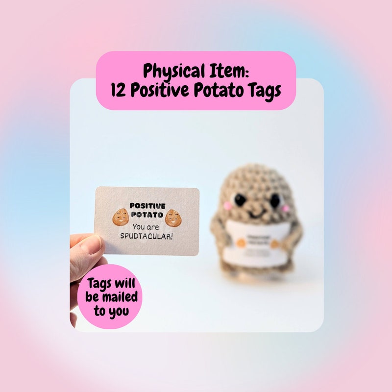 Positive Emotional Support Potato Tags - Etsy