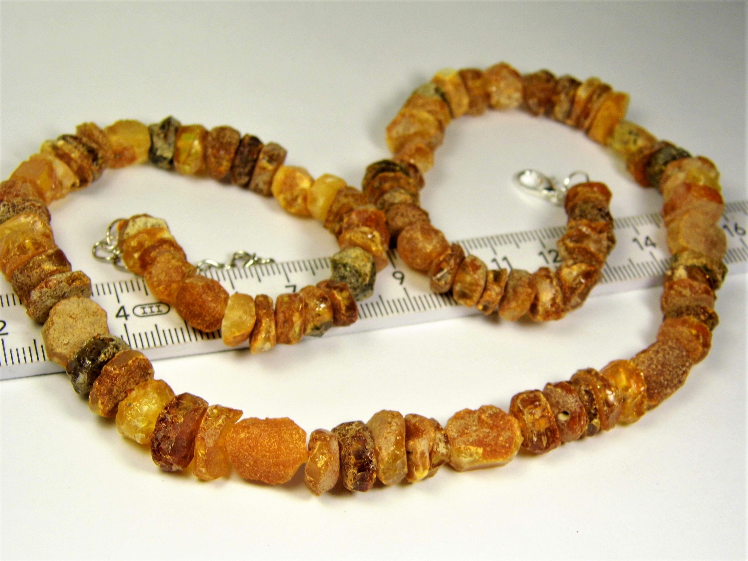 Raw Baltic Amber necklace unpolished rough stones natural genuine ...