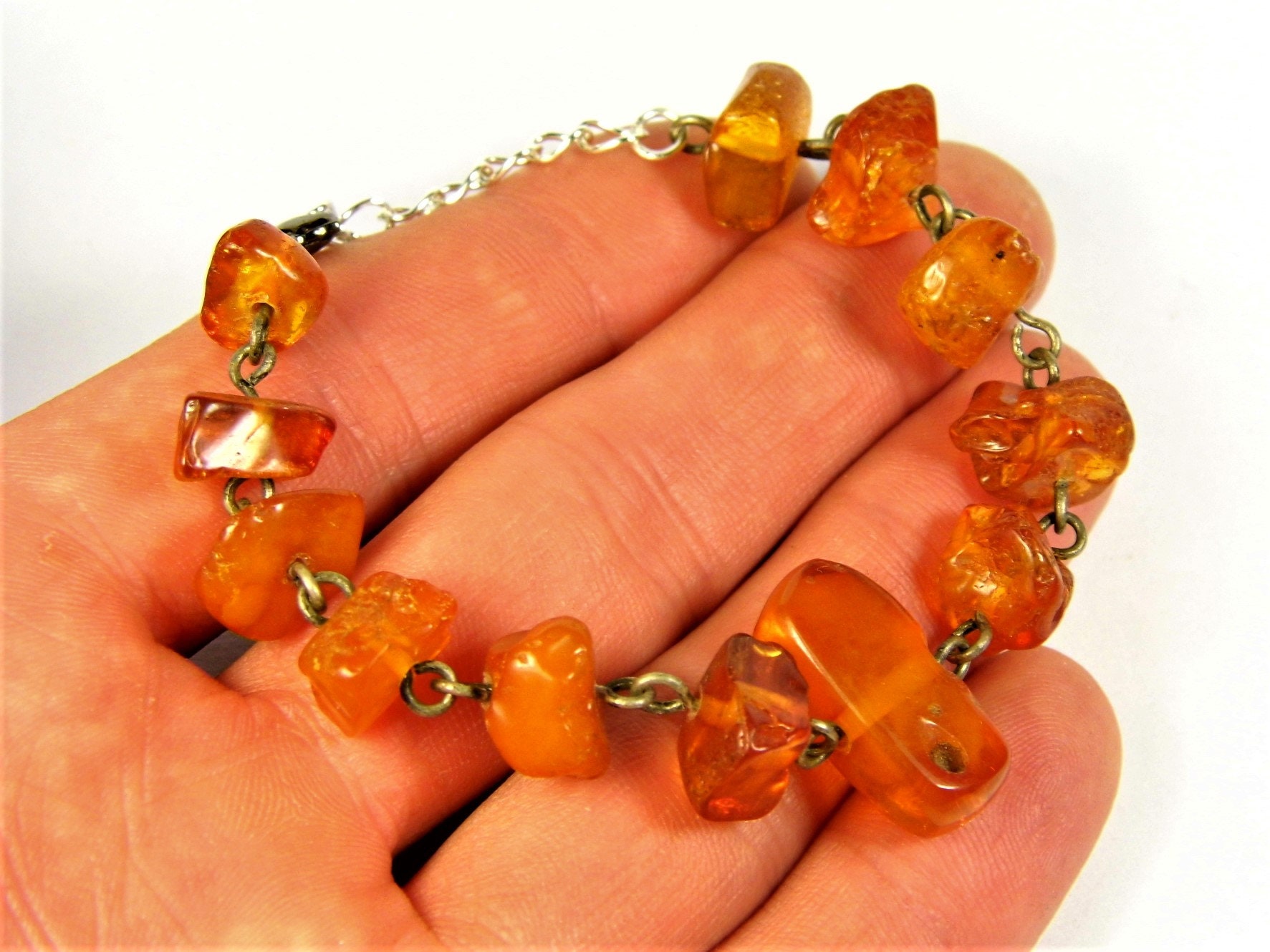 Natural genuine Baltic Amber stone old vintage retro antique bracelet ...