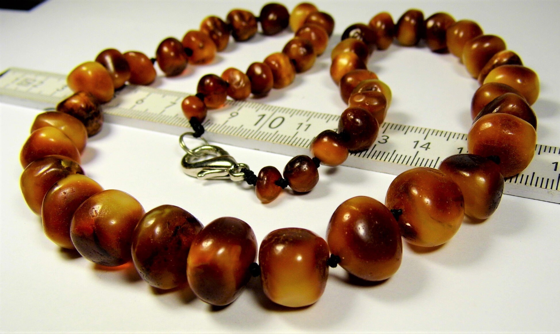 Natural butterscotch / reddish Baltic Amber genuine gemstone necklace ...