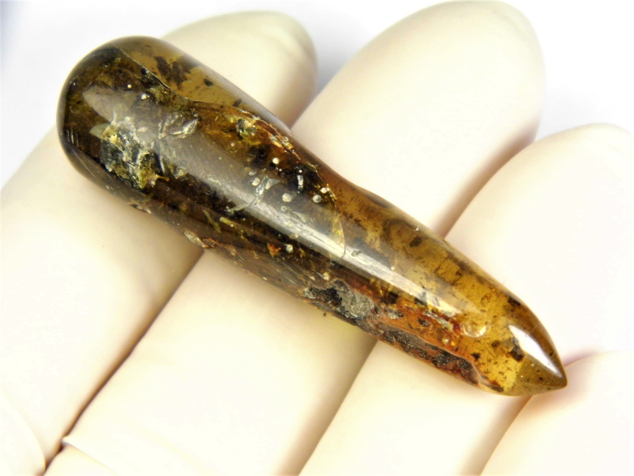 Natural genuine Baltic Amber point 4.5 grams polished honey ...