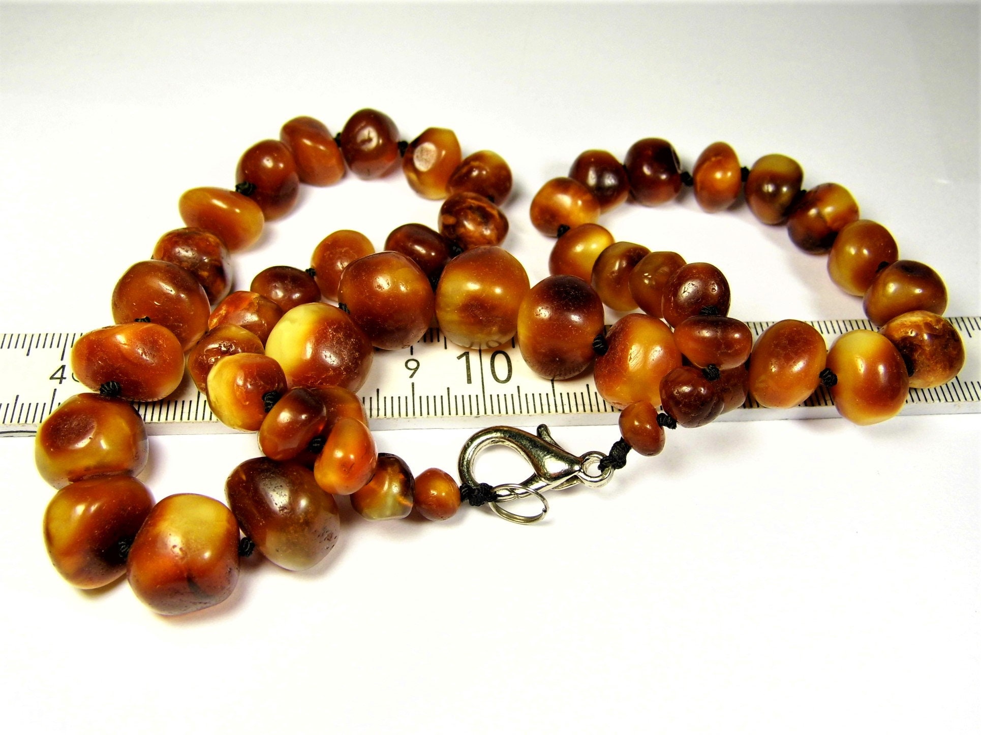 Natural butterscotch / reddish Baltic Amber genuine gemstone necklace ...