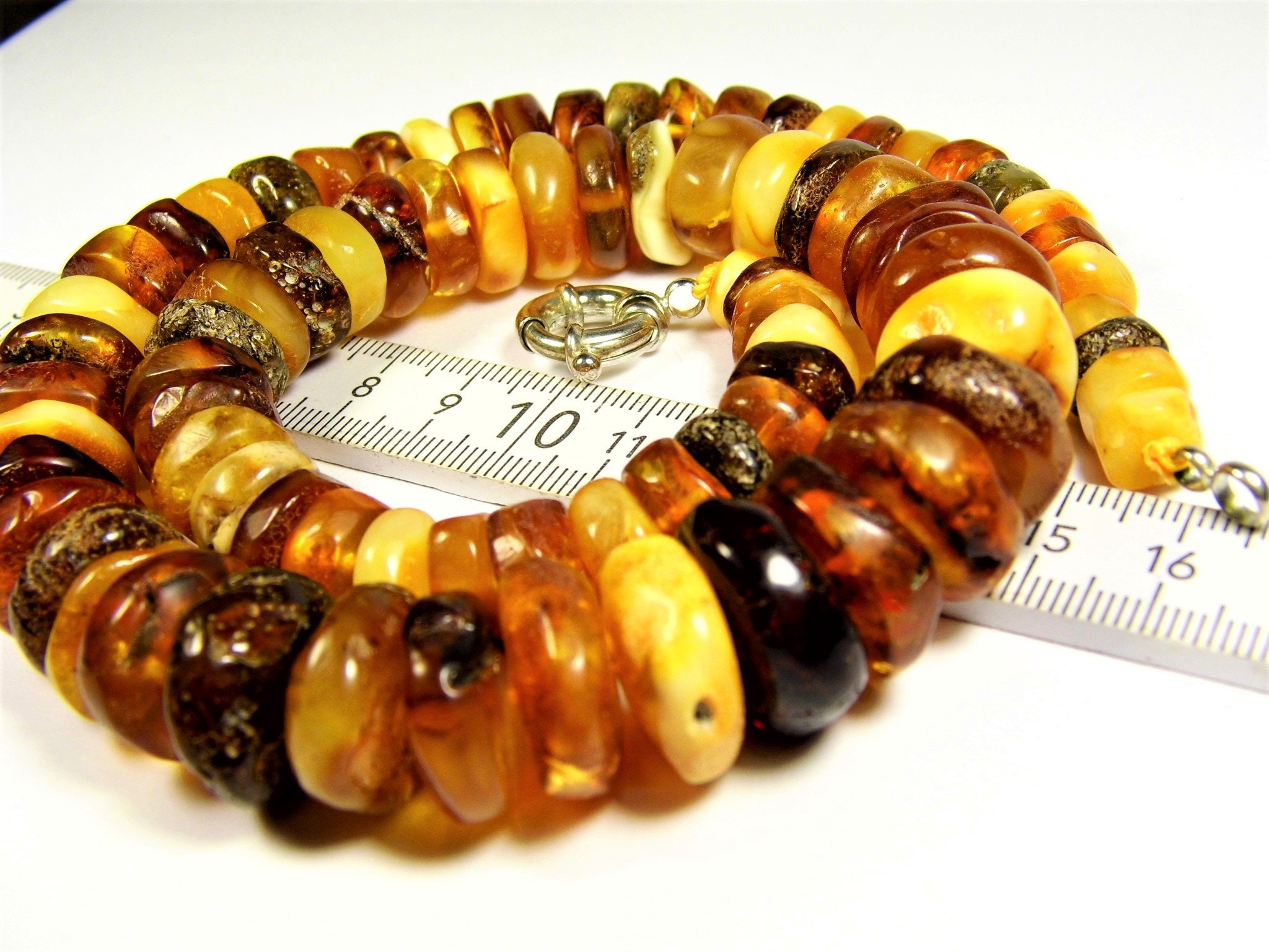 Natural multi-color Baltic Amber genuine gemstone necklace authentic ...