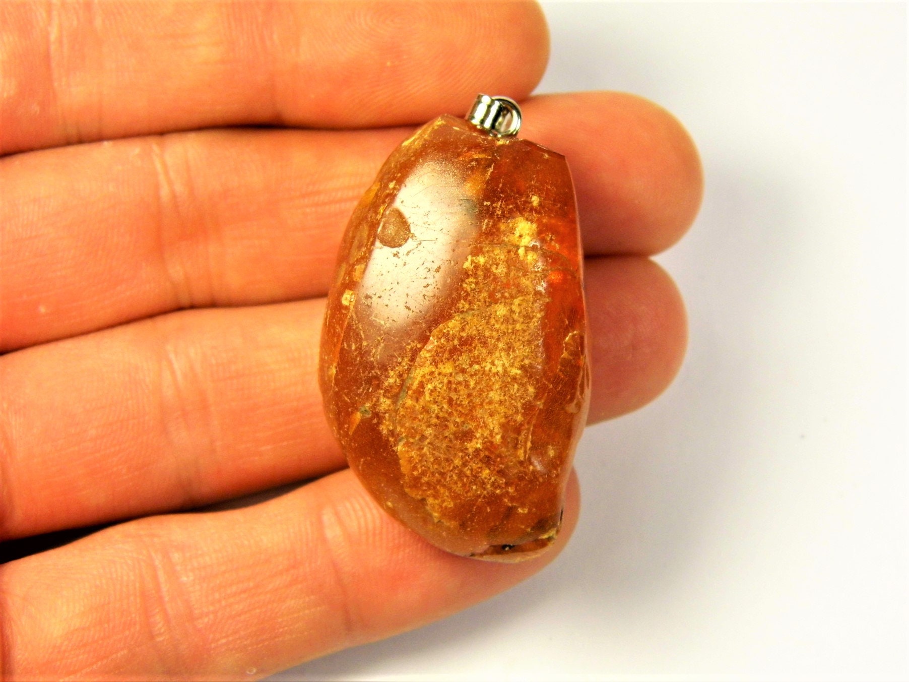 Old vintage genuine authentic Baltic Amber honey color stone pendant 10 ...