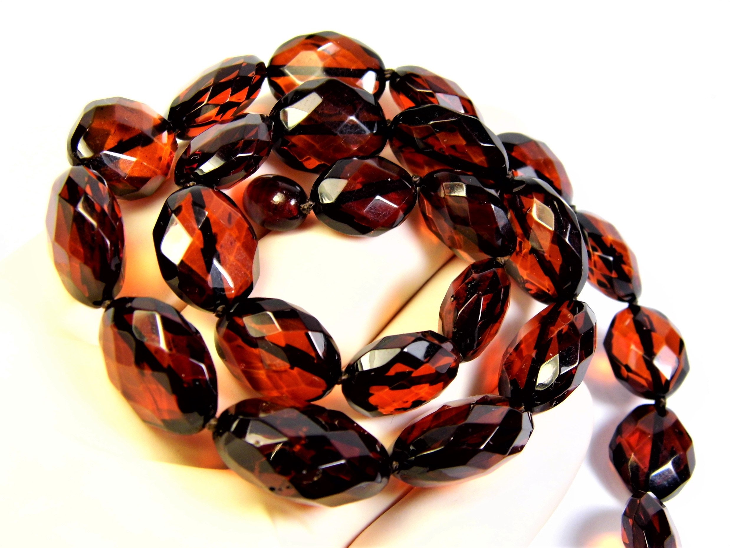 Baltic Amber faceted necklace natural genuine 23 grams dark cherry ... Baltic Amber faceted necklace natural genuine 23 grams dark cherry ...