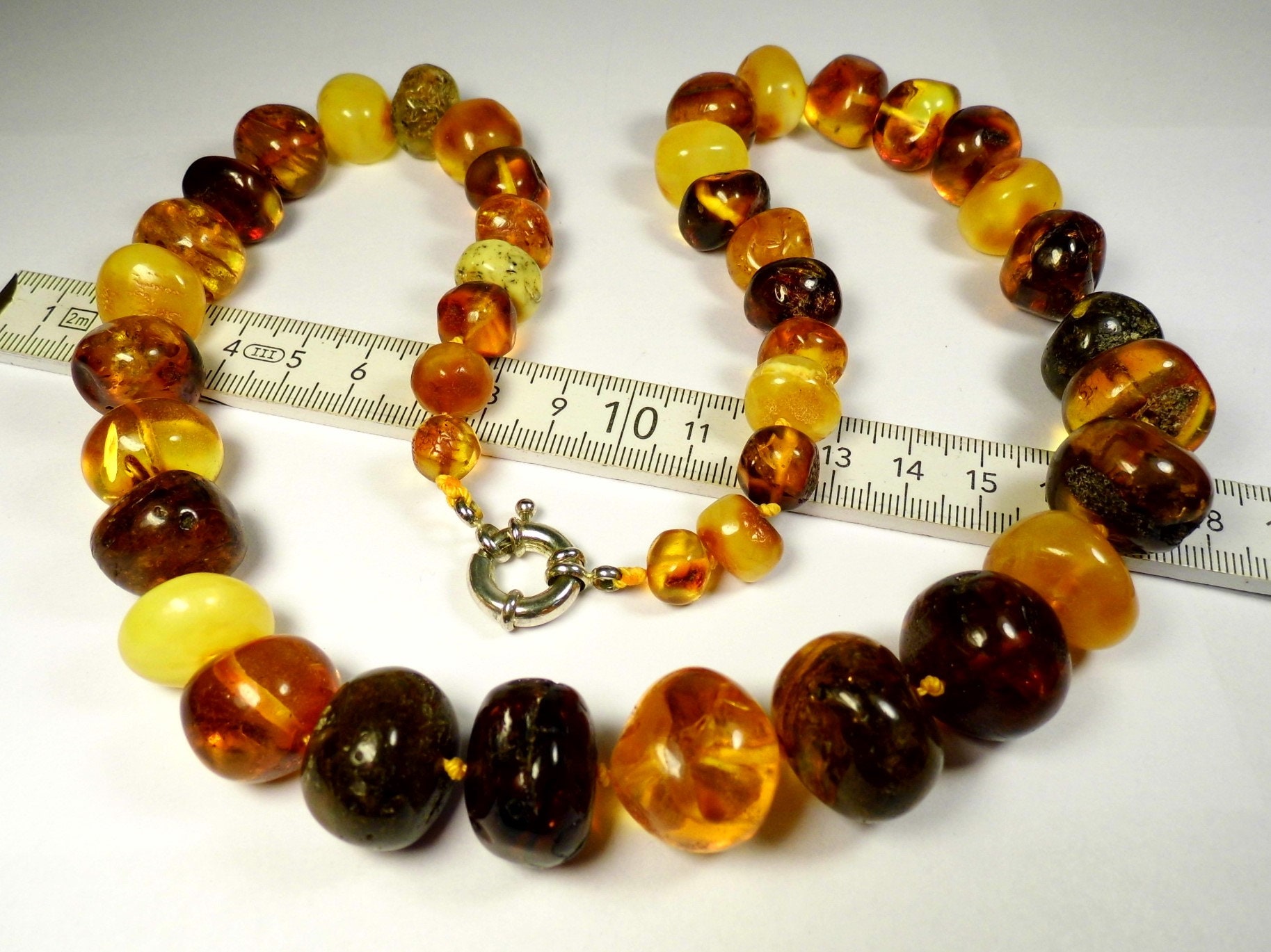 Natural multi-color Baltic Amber genuine gemstone necklace authentic ...