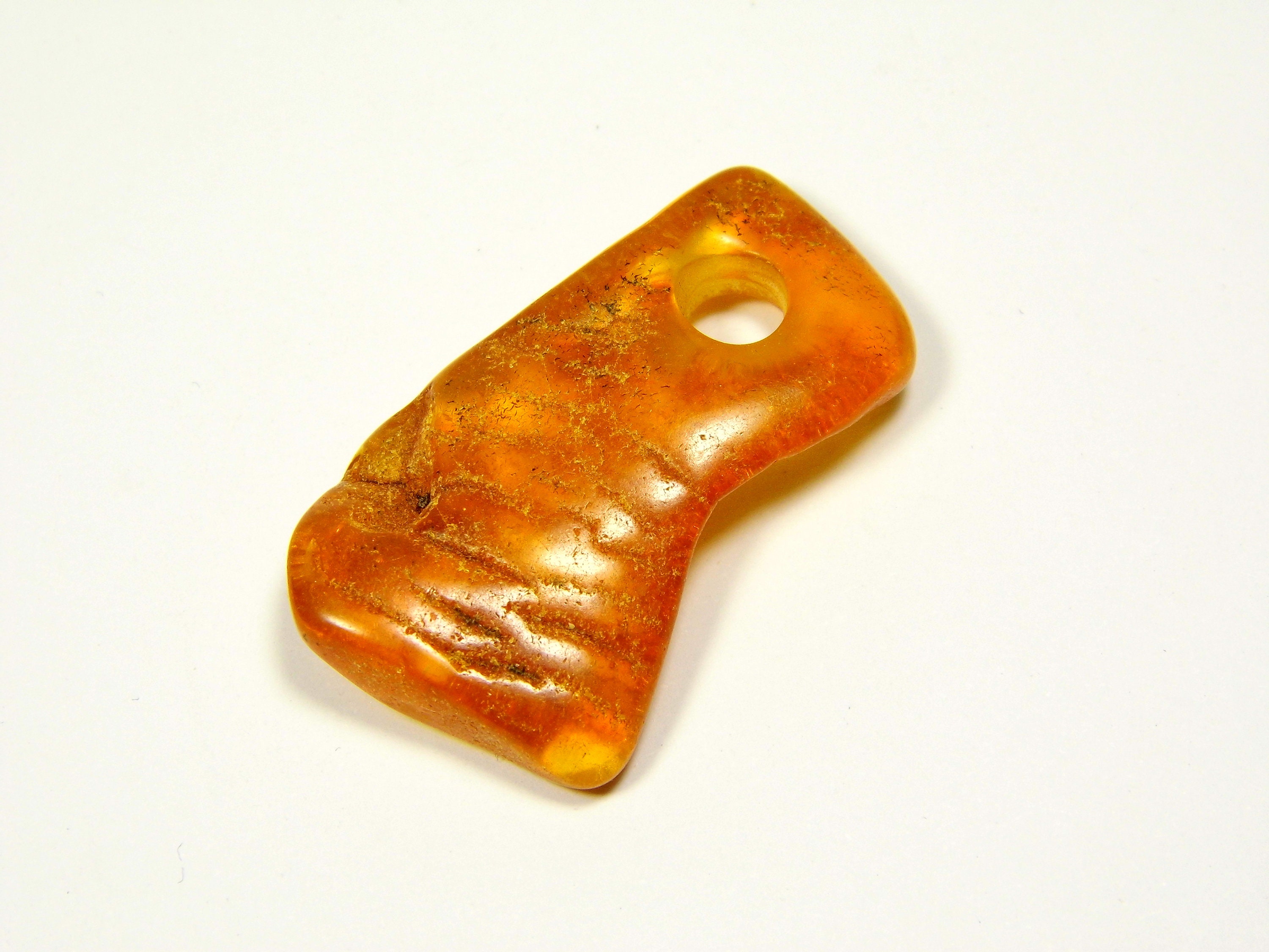 Baltic Amber Pendant Amulet With Hole 3.4gr Brown Transparent Natural ...