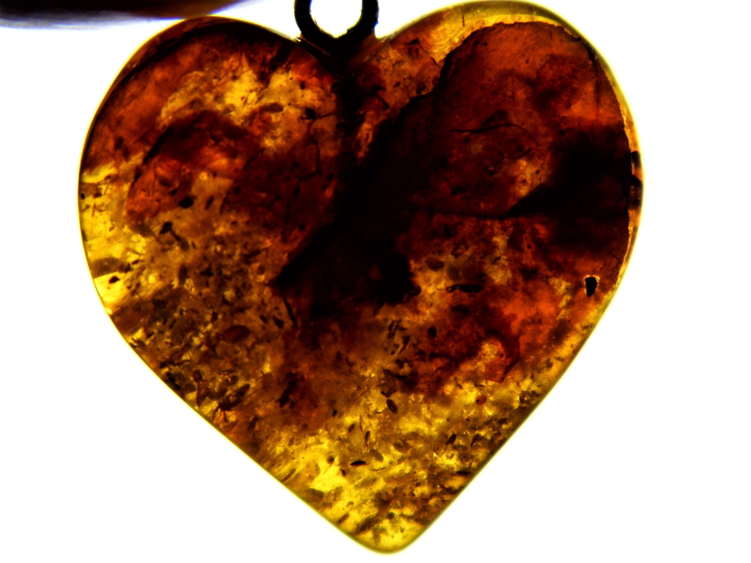 Baltic Amber heart shape pendant natural genuine stone gemstone 1.8 ...