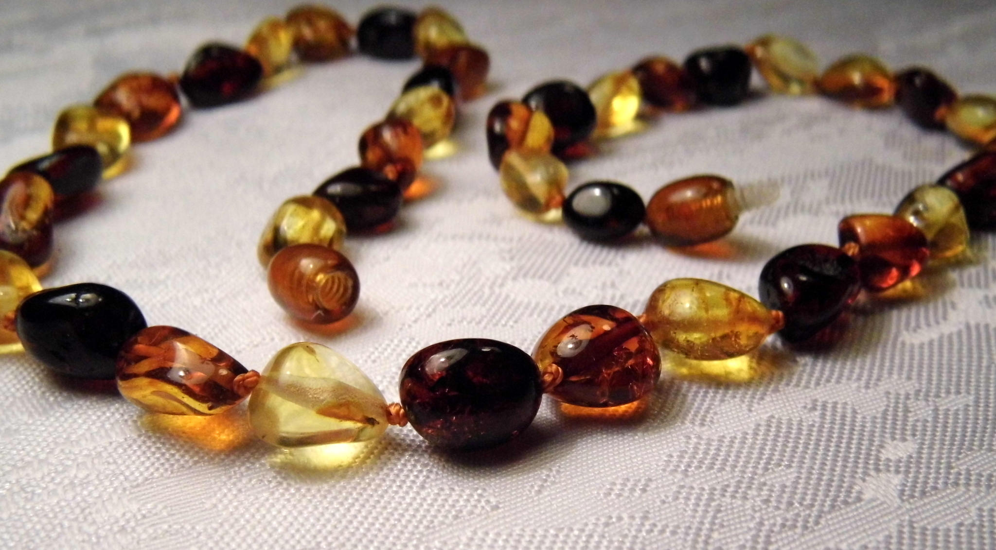 Natural multi-color Baltic Amber genuine gemstone necklace authentic ...