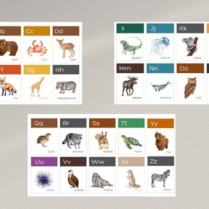 Minimalist Animal Alphabet Flash Cards Printable Learning - Etsy