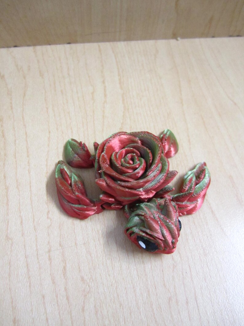 Red/green Rose Turtle , 3d Printed, 3d Printed Turtle - Etsy