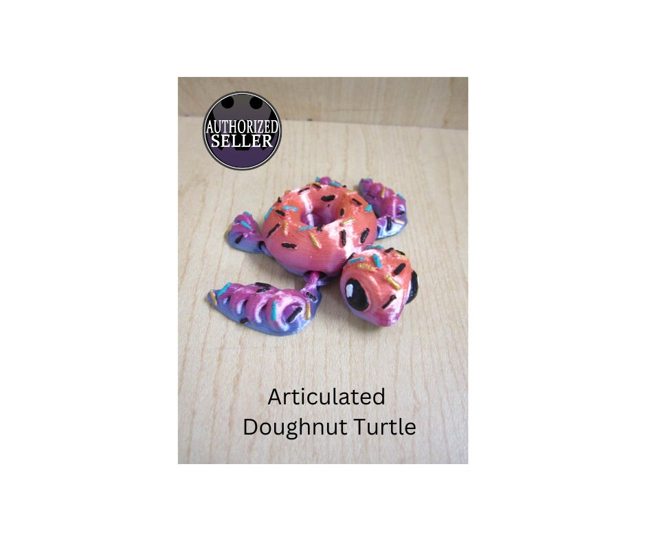 Doughnut Turtle With Black Teal Gold Hand Painted Sprinkles - Etsy