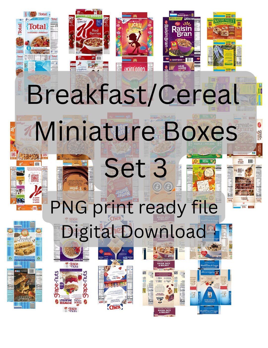 2024 17 Breakfast Boxes Set 3,miniatures, Digital File, Digital ...