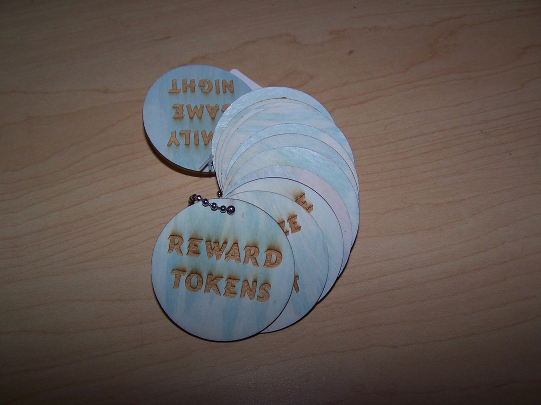 11 Engraved Wood Reward Coin Tokens - Etsy