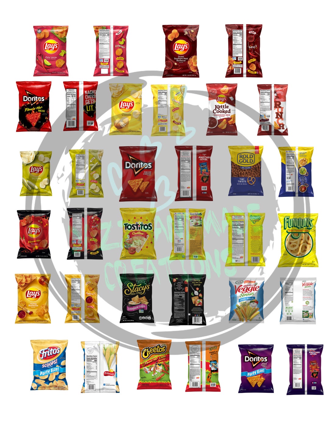 17 Chip Bags Set 1,miniatures, Digital File, Digital Download, Doll ...