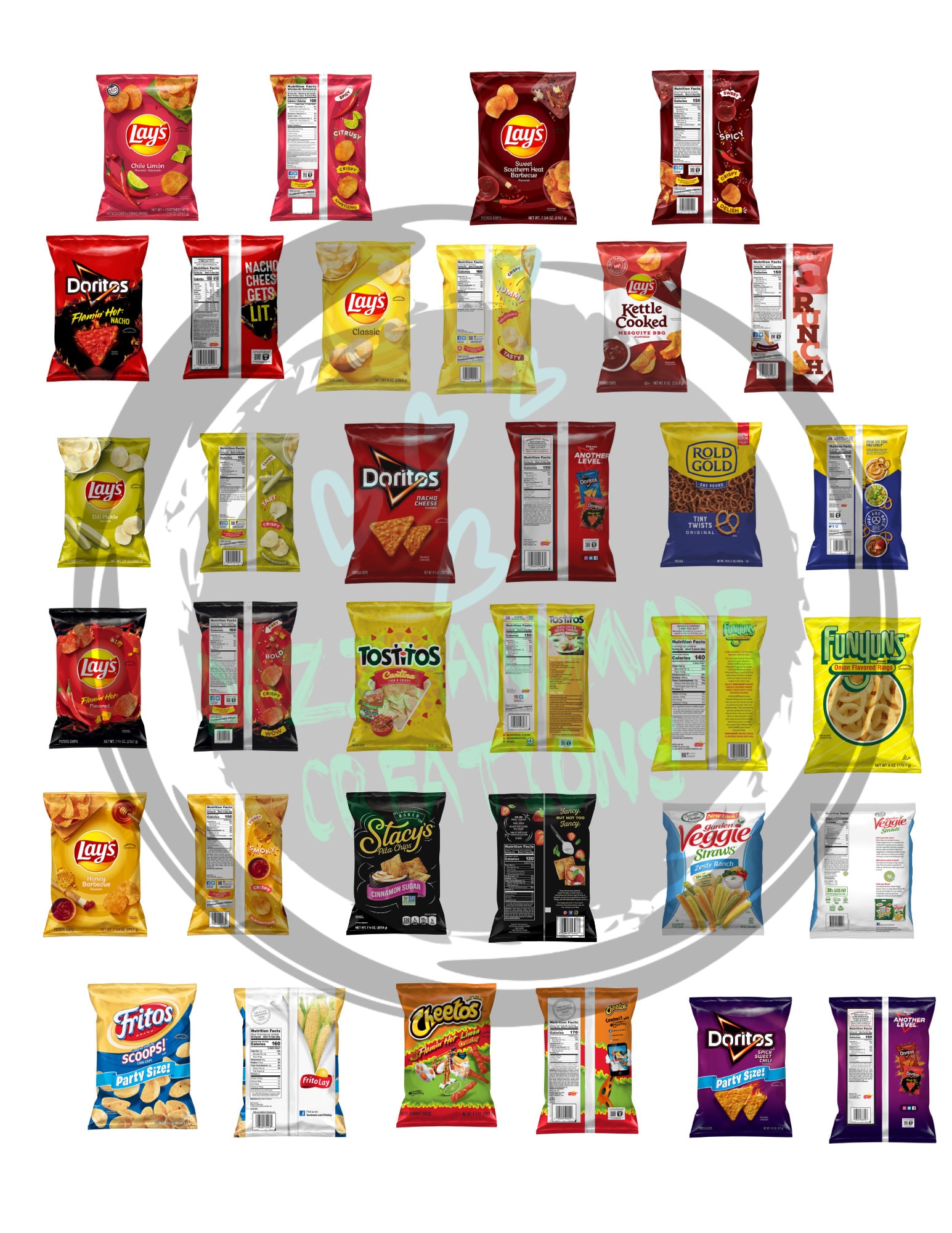 17 Chip Bags Set 1,miniatures, Digital File, Digital Download, Doll ...