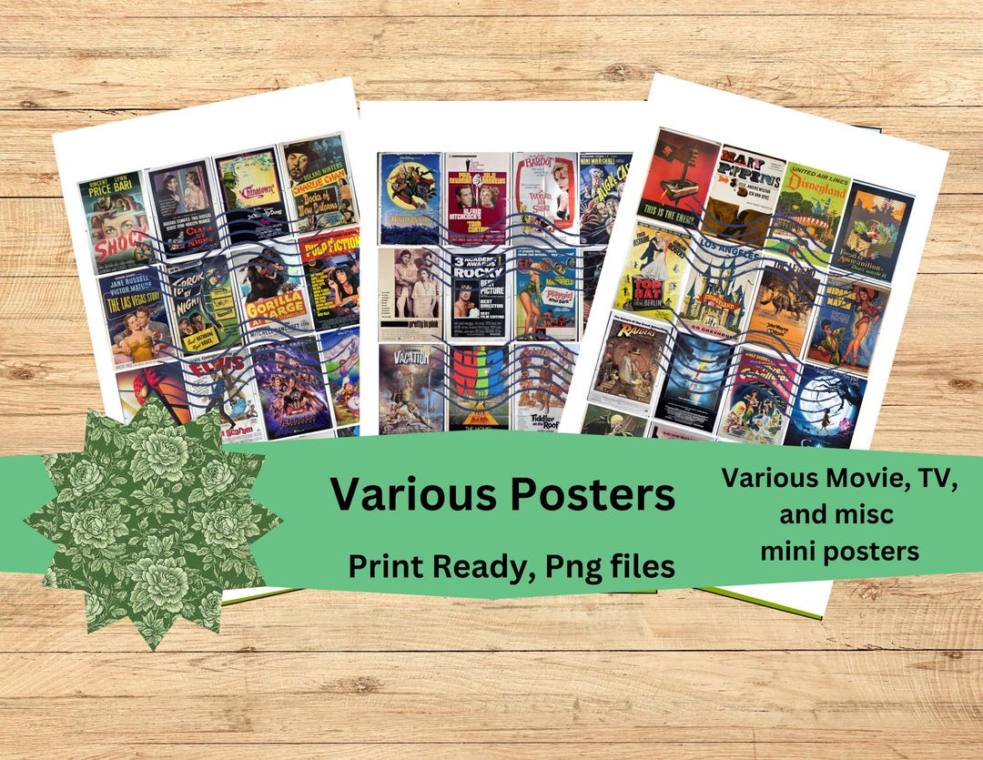 18+ Mini Posters Miniatures Set 2 Miniatures, Digital File, Digital ...