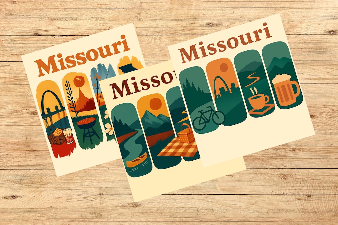 4 Missouri Graphics, Digital File, Digital Download, State Missouri ...