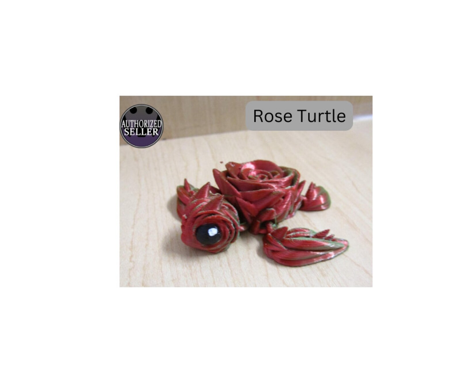 Red/green Rose Turtle 3d Printed 3d Printed Turtle - Etsy