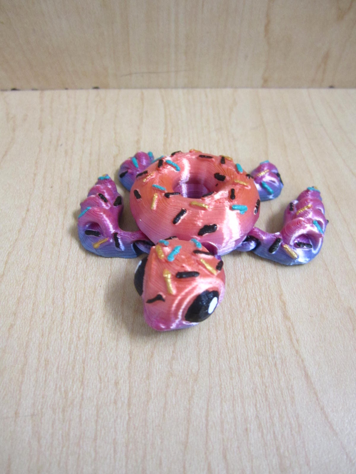 Doughnut Turtle With Black Teal Gold Hand Painted Sprinkles - Etsy