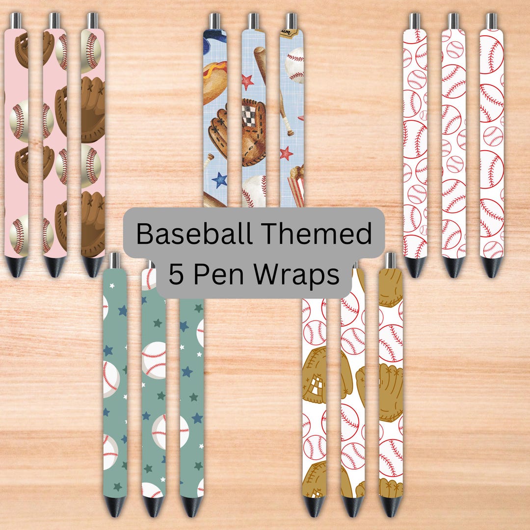 Baseball Pen Wraps Set 1, Epoxy Pen Wraps, Digital File, Digital ...