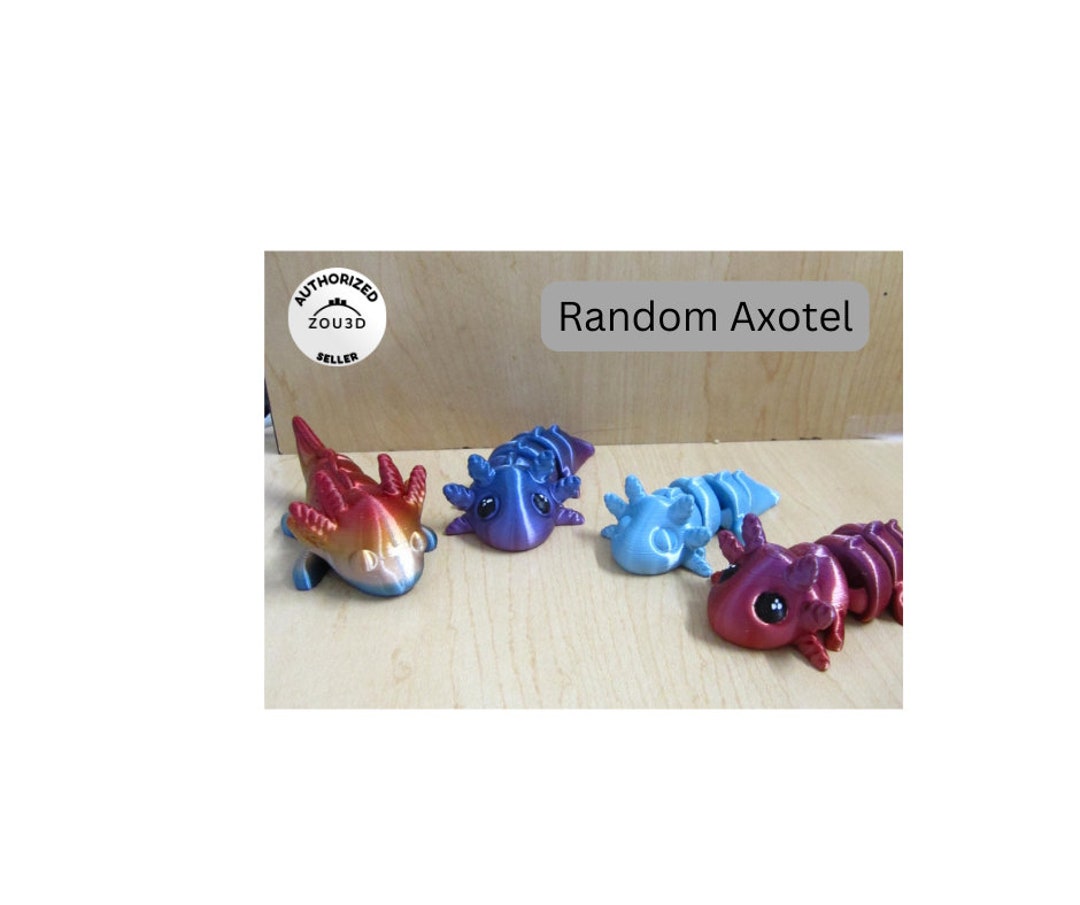 1 Random Axolotl, 3d Printed Figurine Mystery Surprise Blind Bag ...