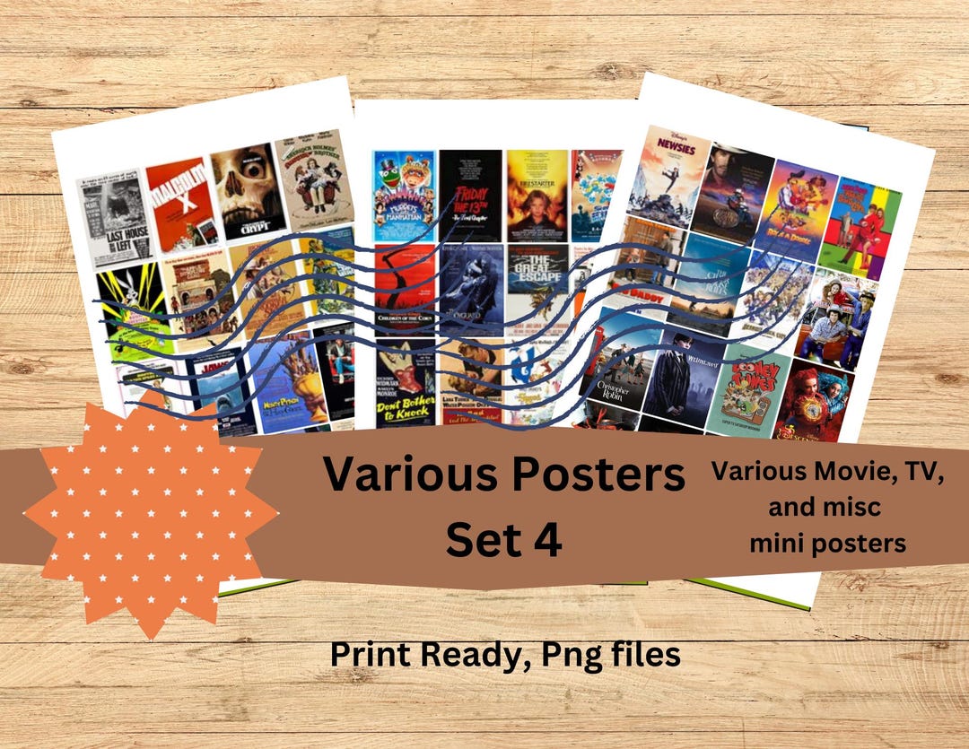 18+ Mini Posters Miniatures Set 4 Miniatures, Digital File, Digital ...