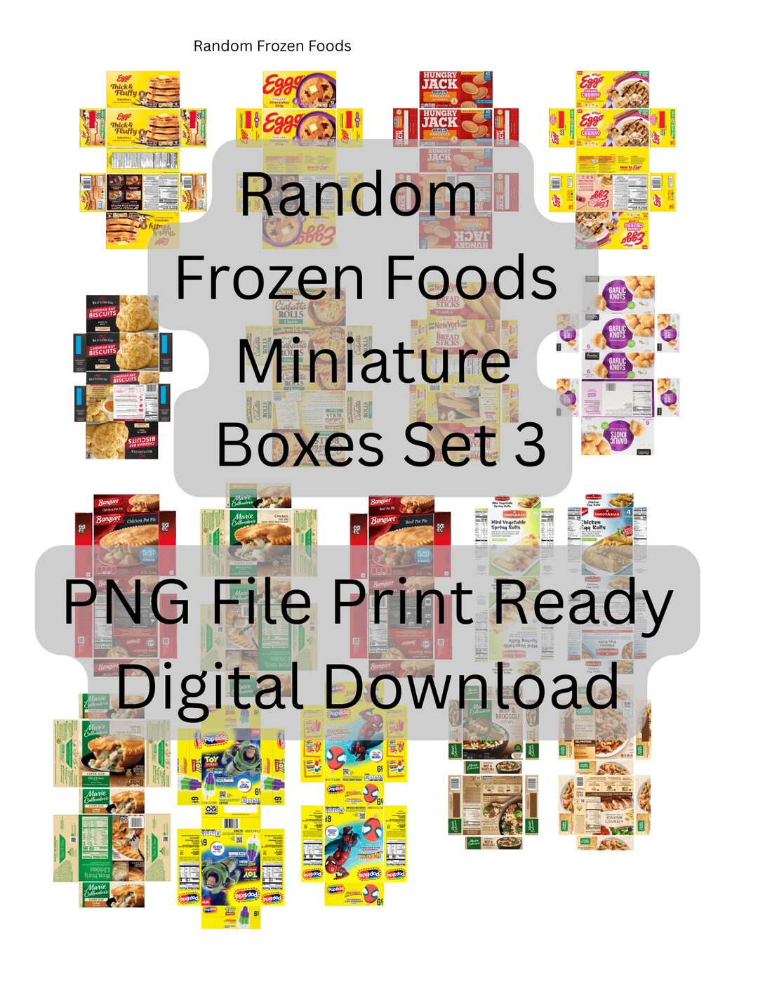 2025 18 Frozen Food Boxes Set 3,miniatures, Digital File, Digital ...