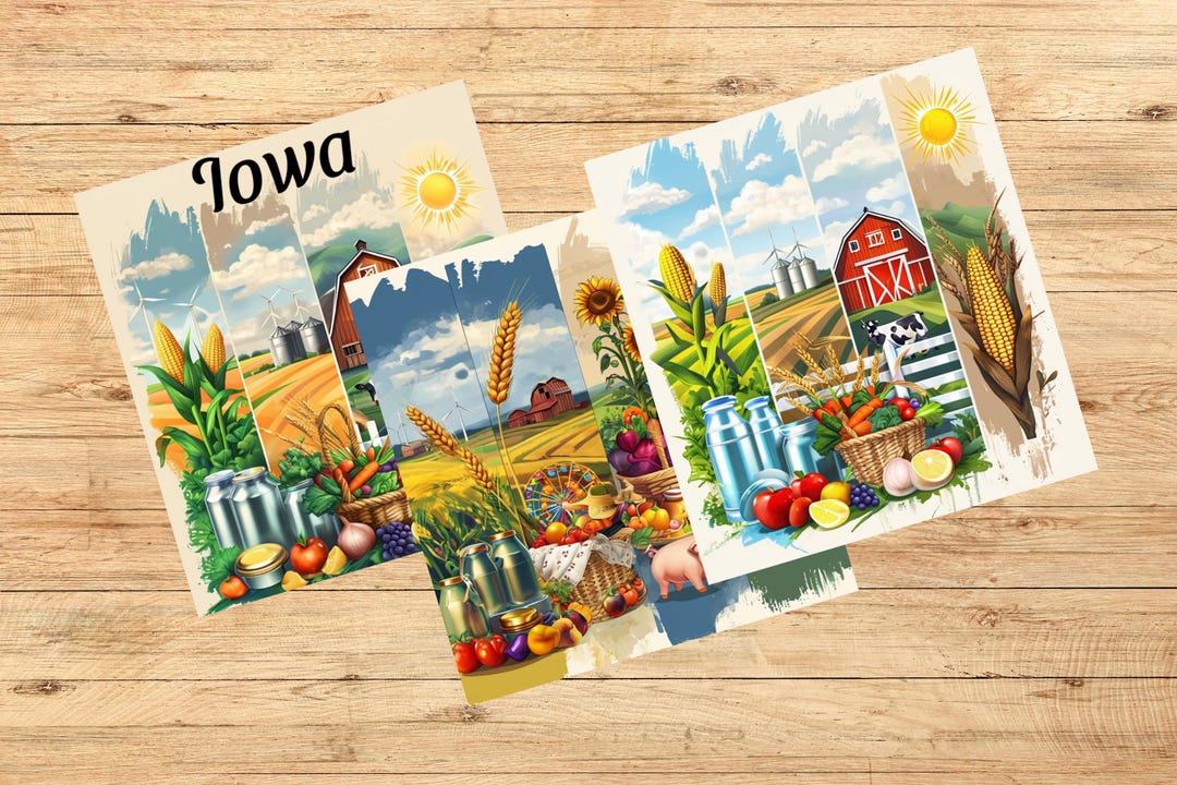 4 Iowa Graphics, Digital File, Digital Download, State Iowa Graphics - Etsy