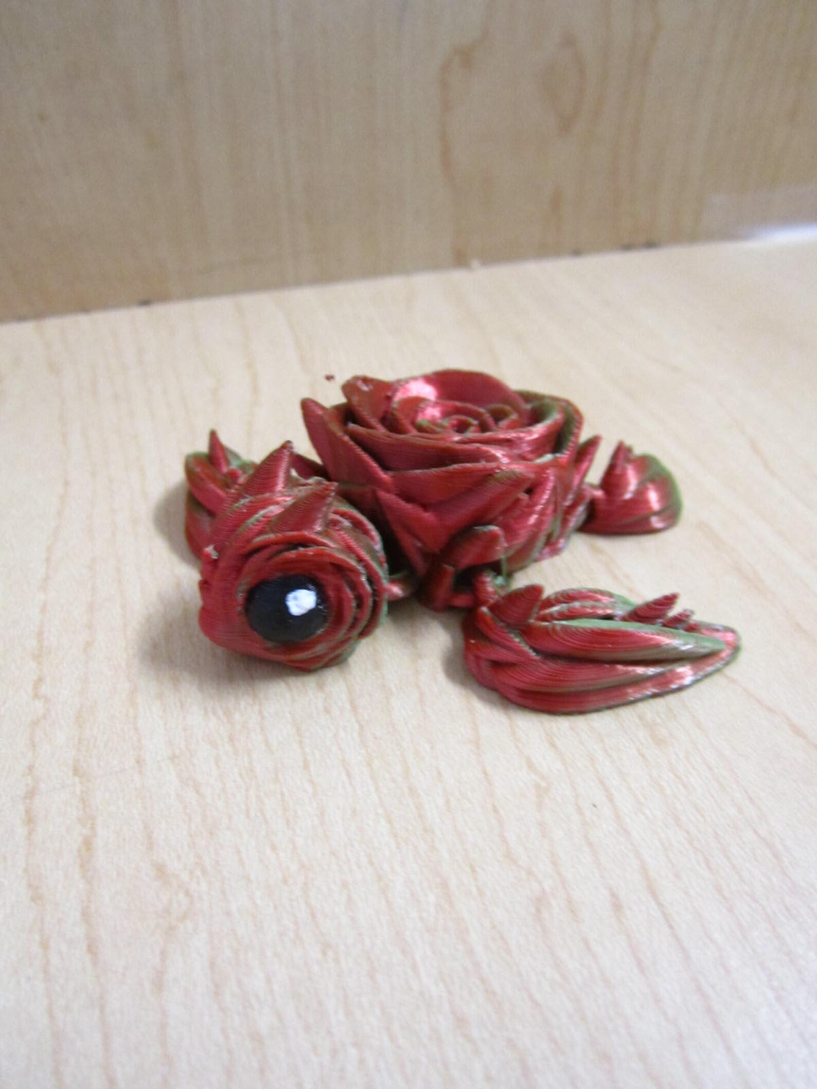 Red/green Rose Turtle , 3d Printed, 3d Printed Turtle - Etsy