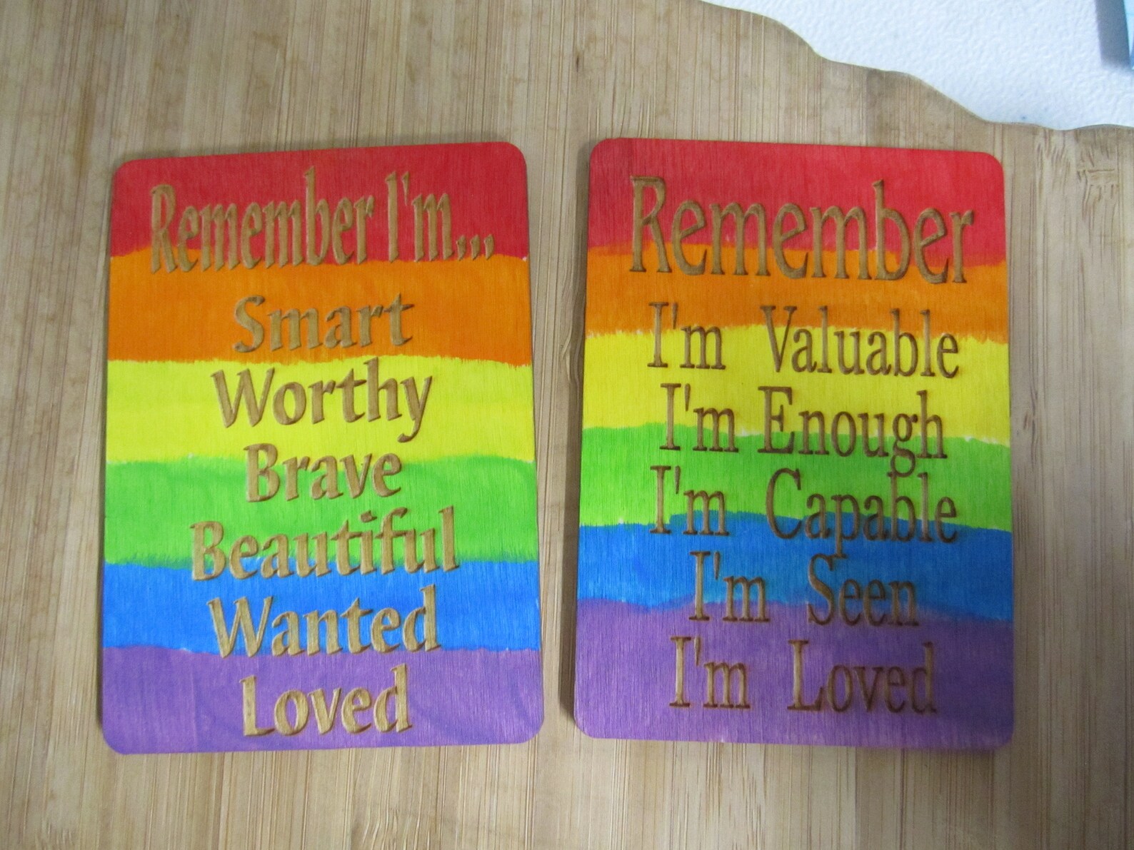 Positive Affirmation Saying 2pk Rainbow Colored free - Etsy
